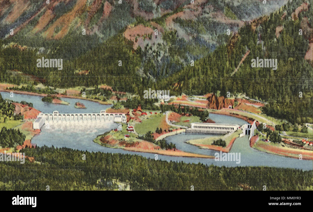Bonneville Dam on Columbia River. Bonneville. 1935 Stock Photo - Alamy