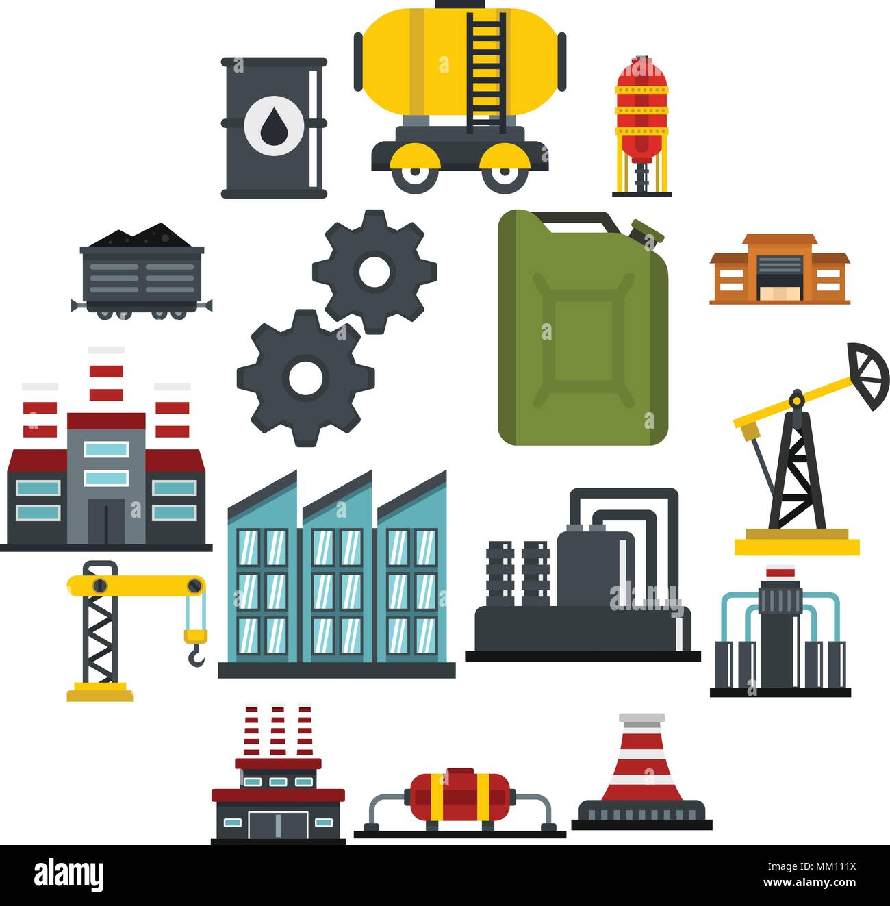 Industry set flat icons Stock Vector Image & Art - Alamy
