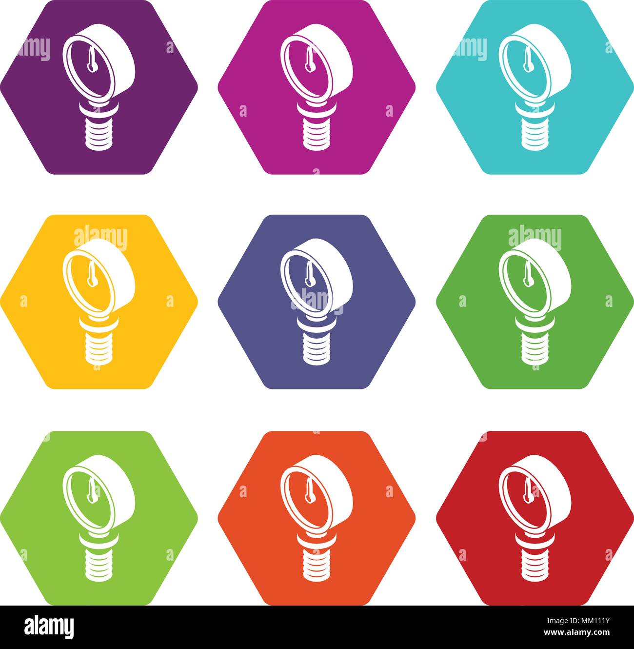 Pressure meter icons set 9 vector Stock Vector Image & Art - Alamy