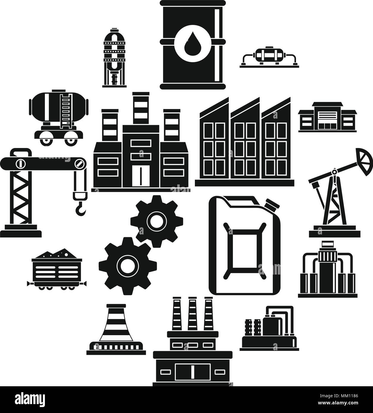 Industry icons set, simple style Stock Vector Image & Art - Alamy