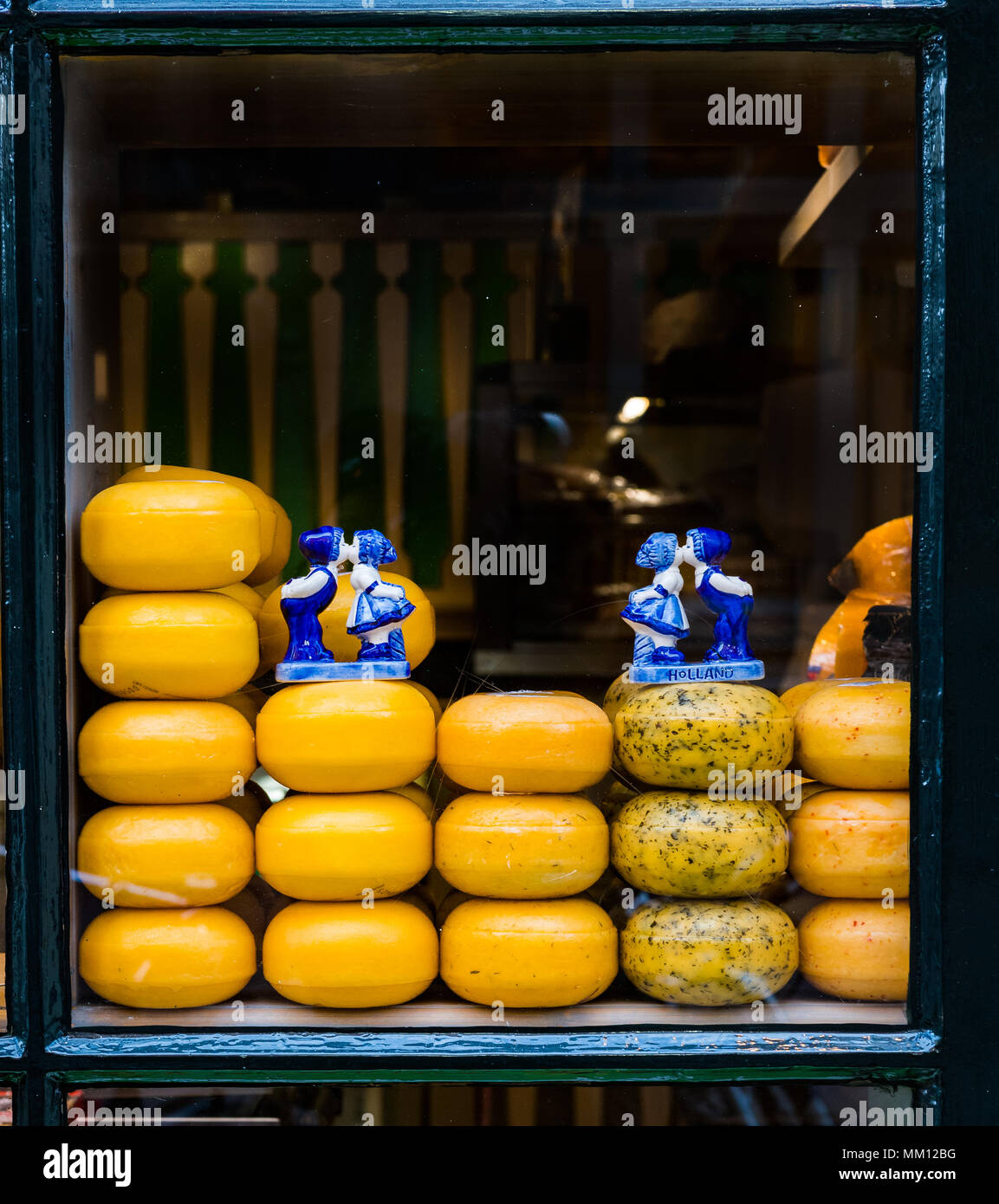 Cheese display in shop window hi-res stock photography and images - Alamy