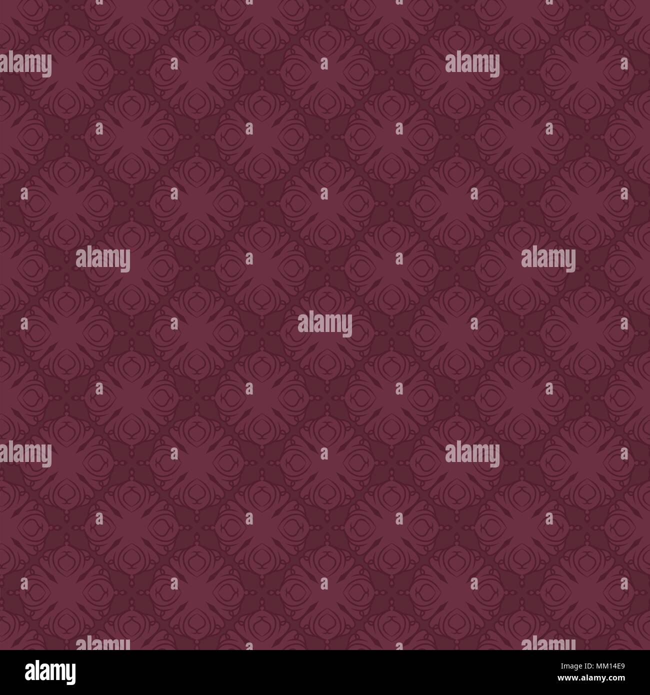 Seamless vintage ornament with dark magenta pattern on an unsaturated ...
