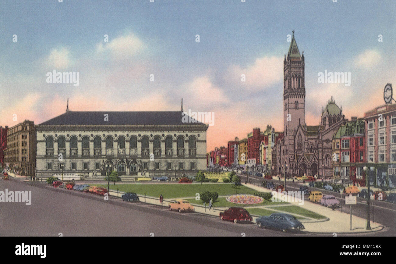 Public Library. Boston. 1930 Stock Photo - Alamy