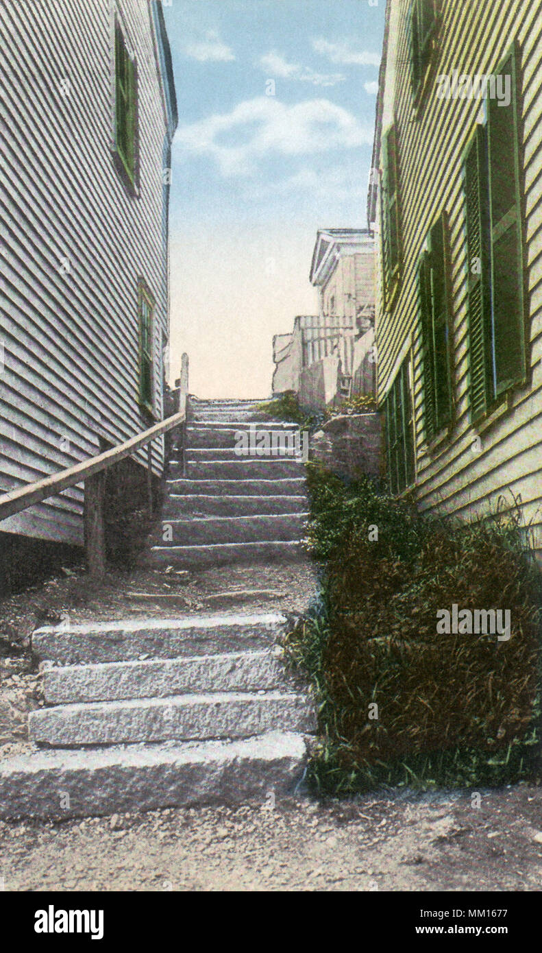 The Old Alley Steps. Marblehead. 1910 Stock Photo - Alamy