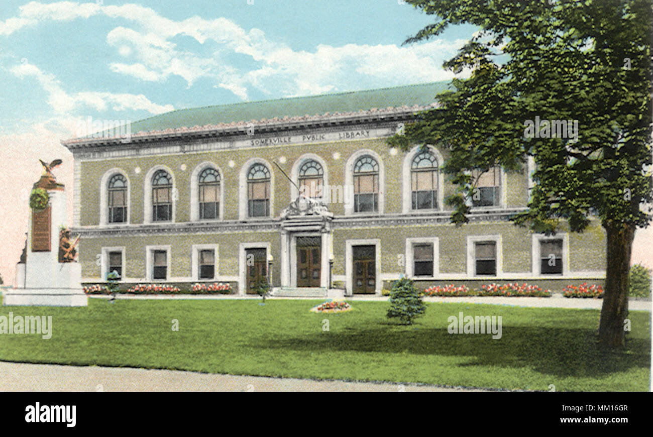 Public Library. Somerville. 1930 Stock Photo - Alamy