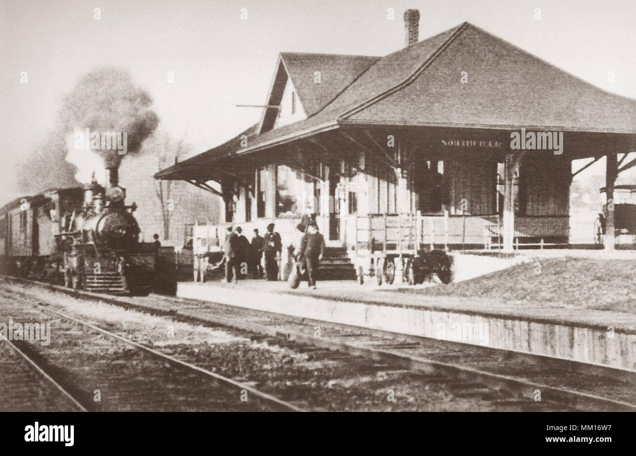 Railroad Station. Northfield. 1905 Stock Photo - Alamy