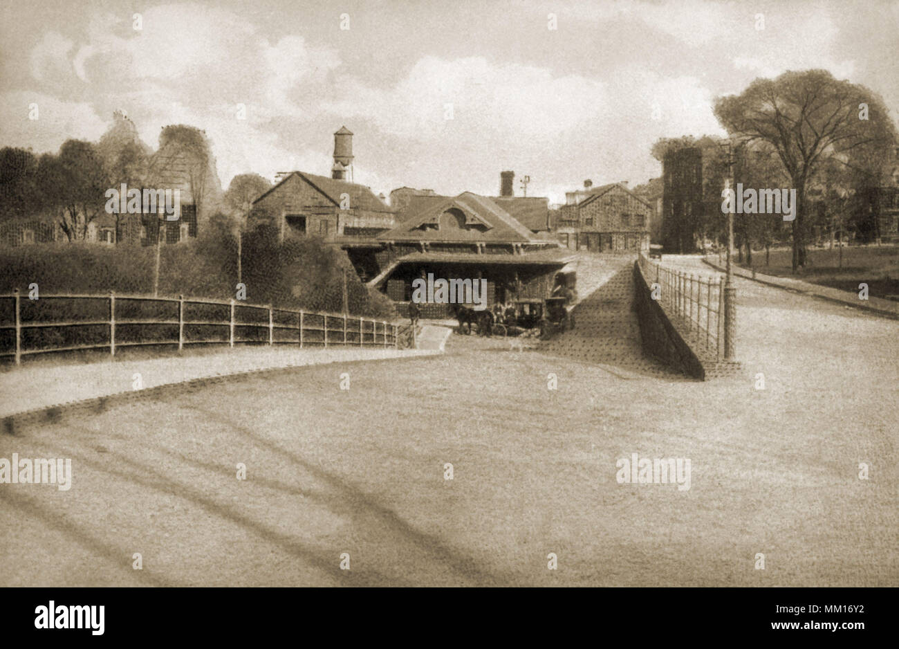 West Newton Depot. West Newton. 1905 Stock Photo - Alamy
