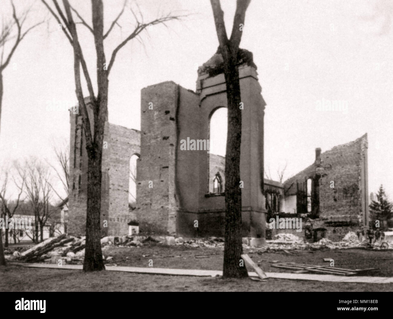 Church Ruins after Fire. Saint Albans. 1891 Stock Photo - Alamy