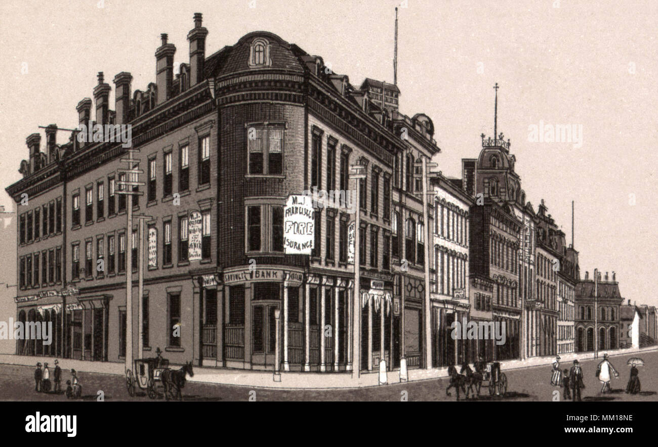 Savings Bank. Rutland. 1890 Stock Photo - Alamy