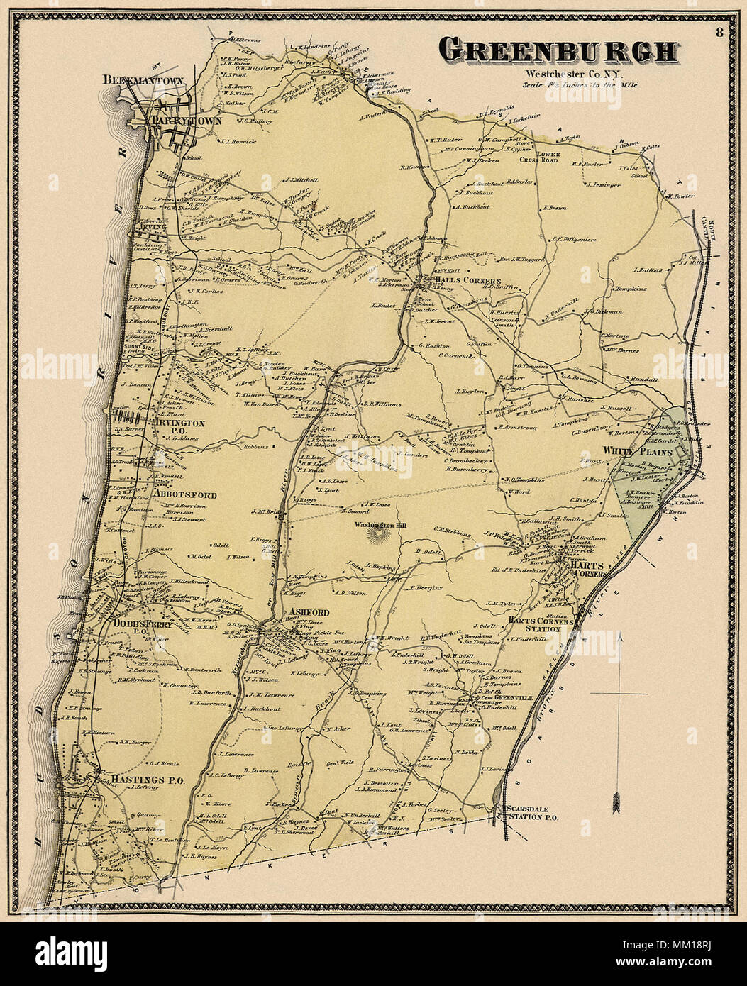 Map of Greenburgh. 1867 Stock Photo - Alamy