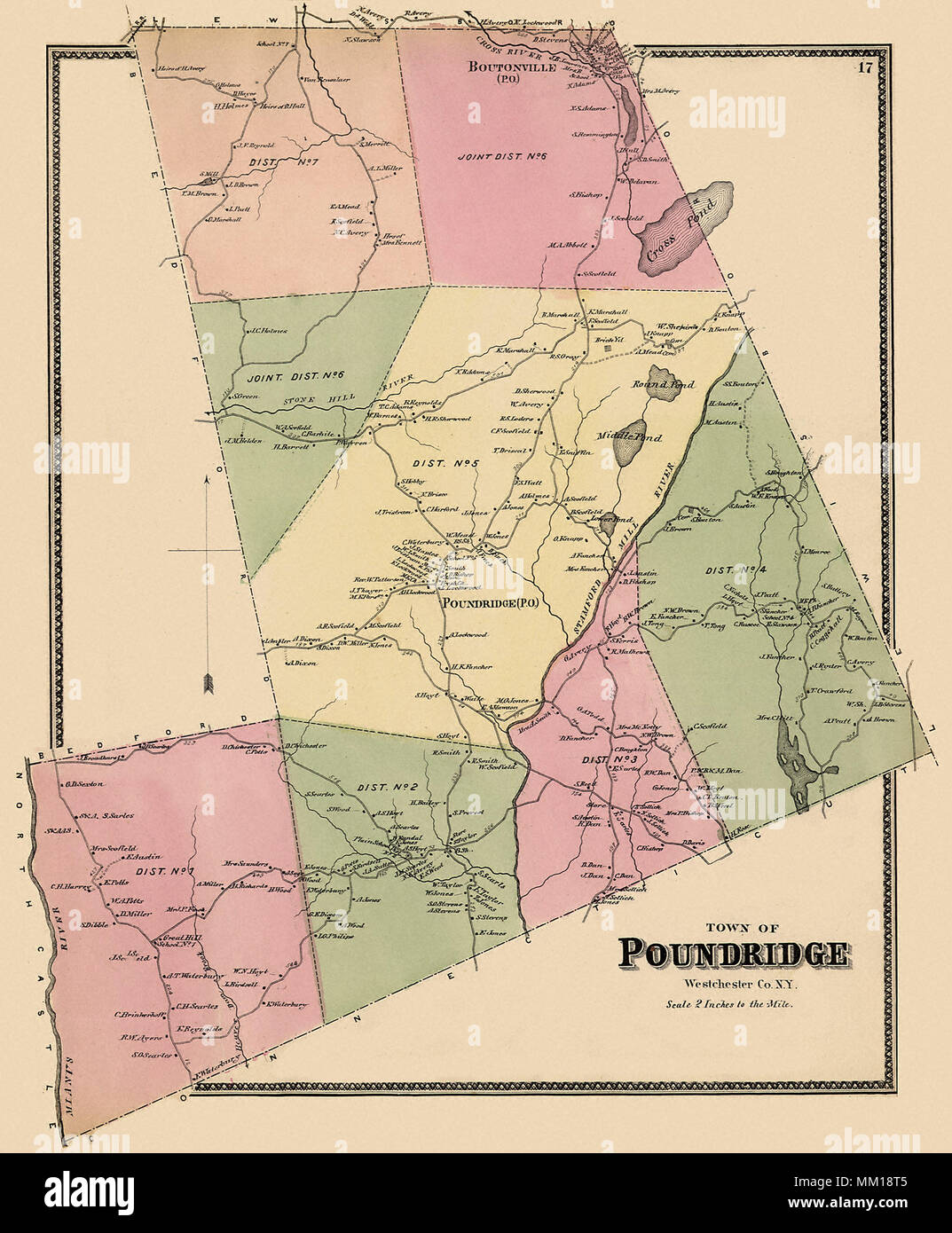 Map of Poundridge. 1867 Stock Photo - Alamy