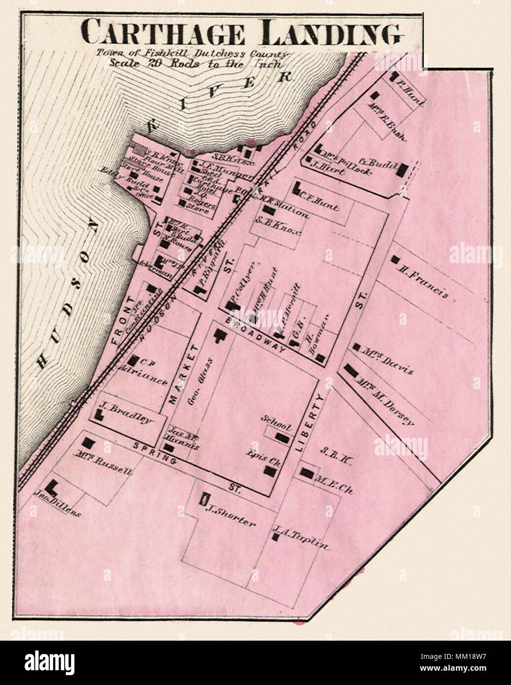 Map of Carthage Landing. 1867 Stock Photo - Alamy