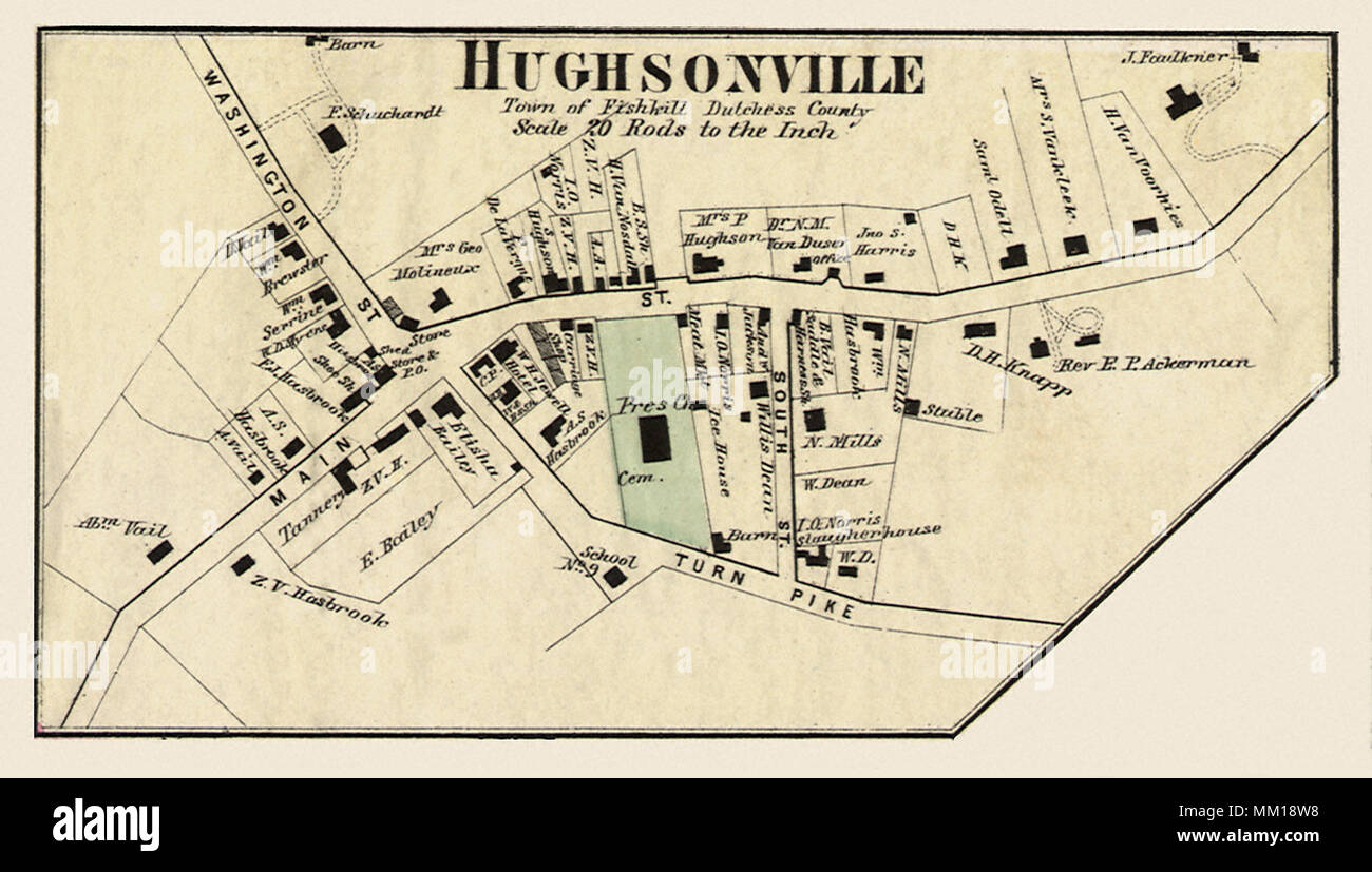 Map of Hughsonville. 1867 Stock Photo - Alamy