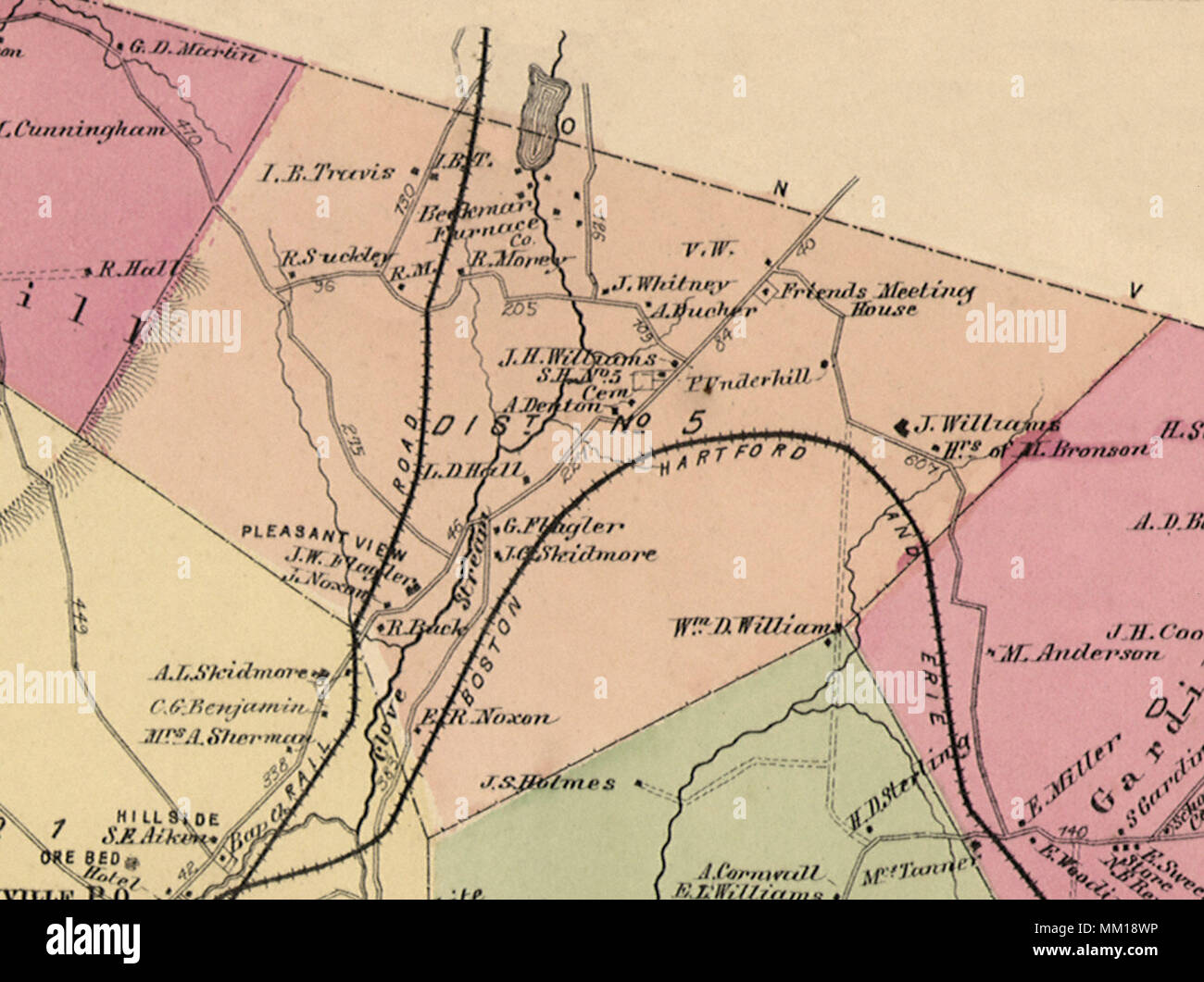 Map of Beekman. 1867 Stock Photo - Alamy
