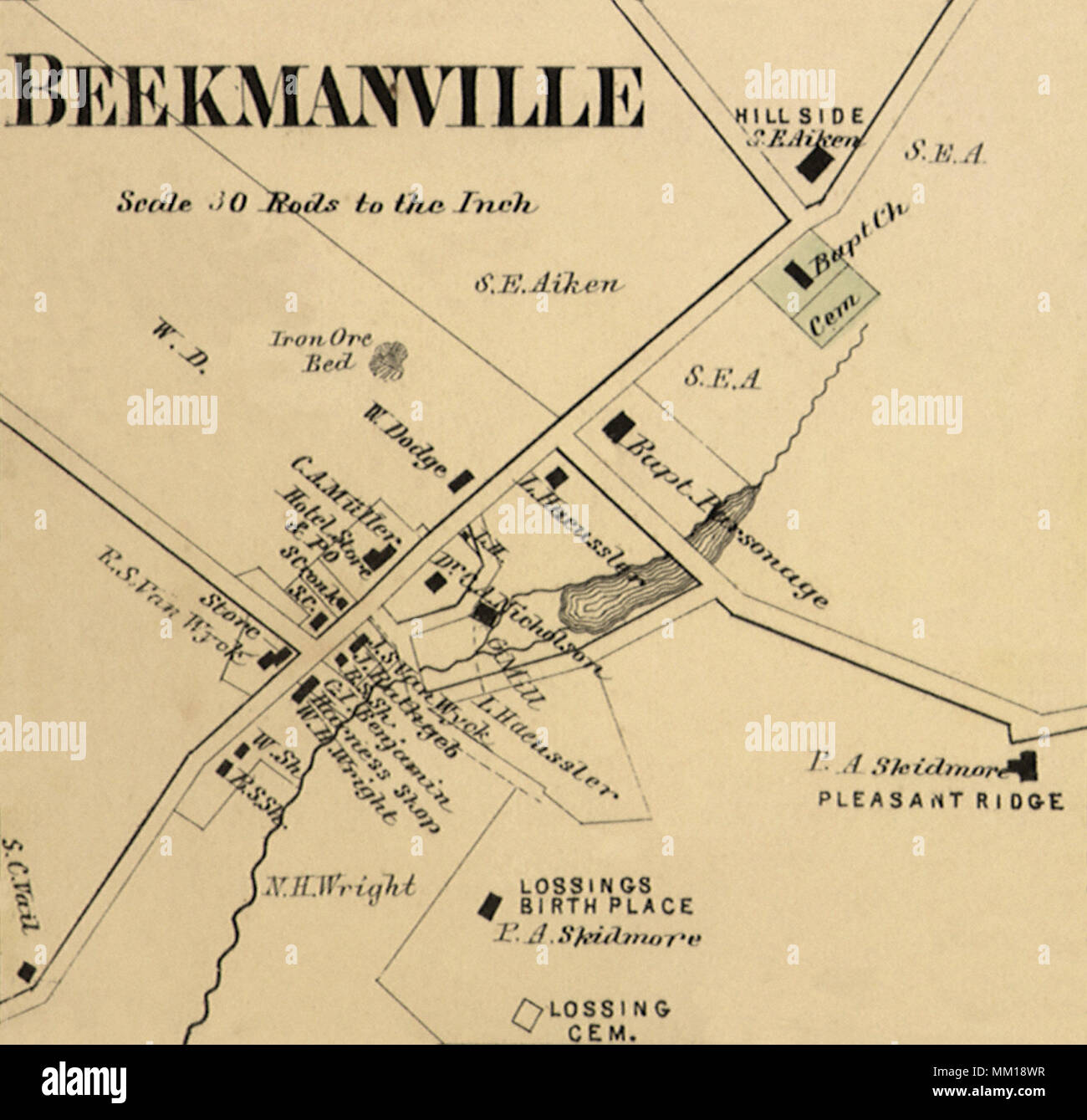 Map of Beekmanville. 1867 Stock Photo - Alamy