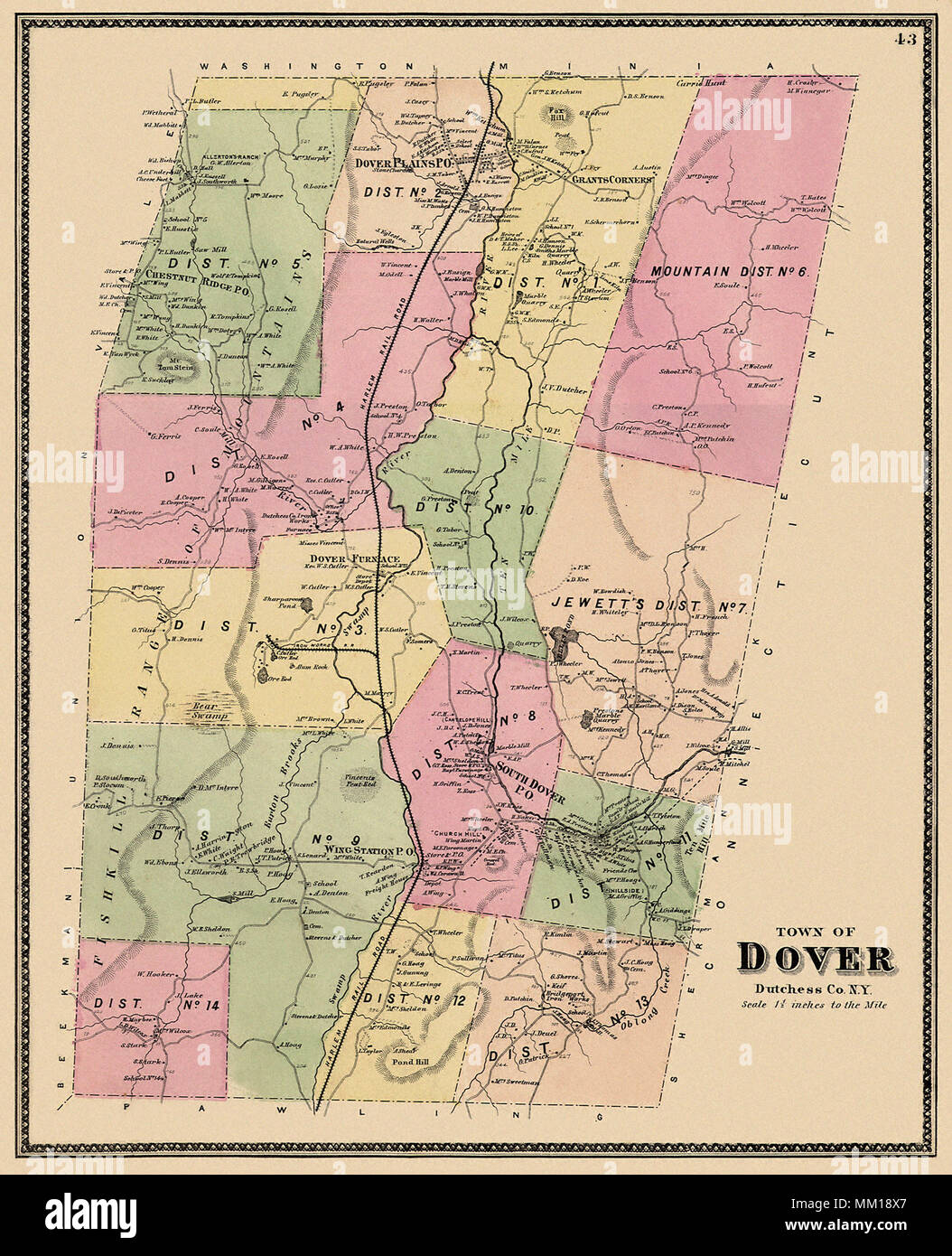 Map of Dover. 1867 Stock Photo - Alamy