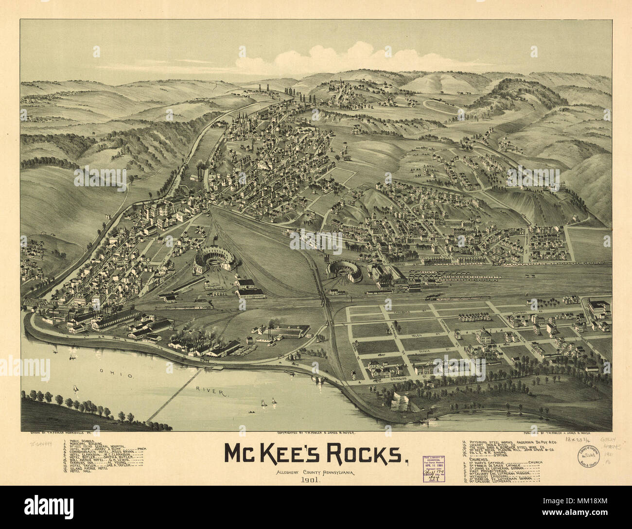 Bird's Eye View of McKees Rocks. 1901 Stock Photo - Alamy