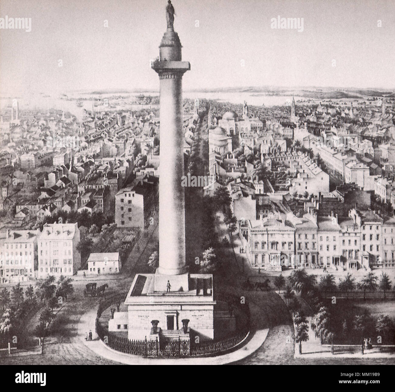Monument Square. Baltimore. 1850 Stock Photo - Alamy