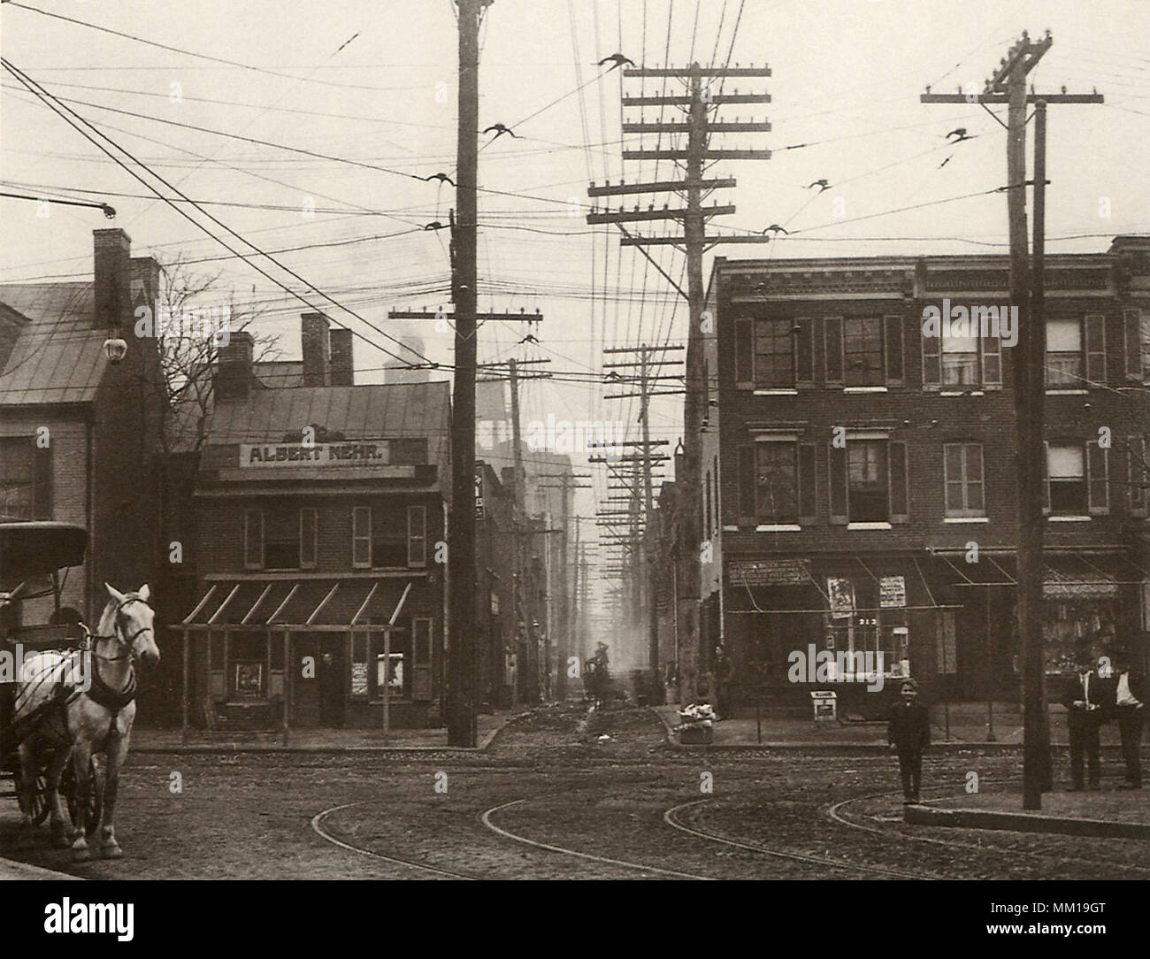 Columbia Avenue and Paca Street. Baltimore. 1911 Stock Photo - Alamy