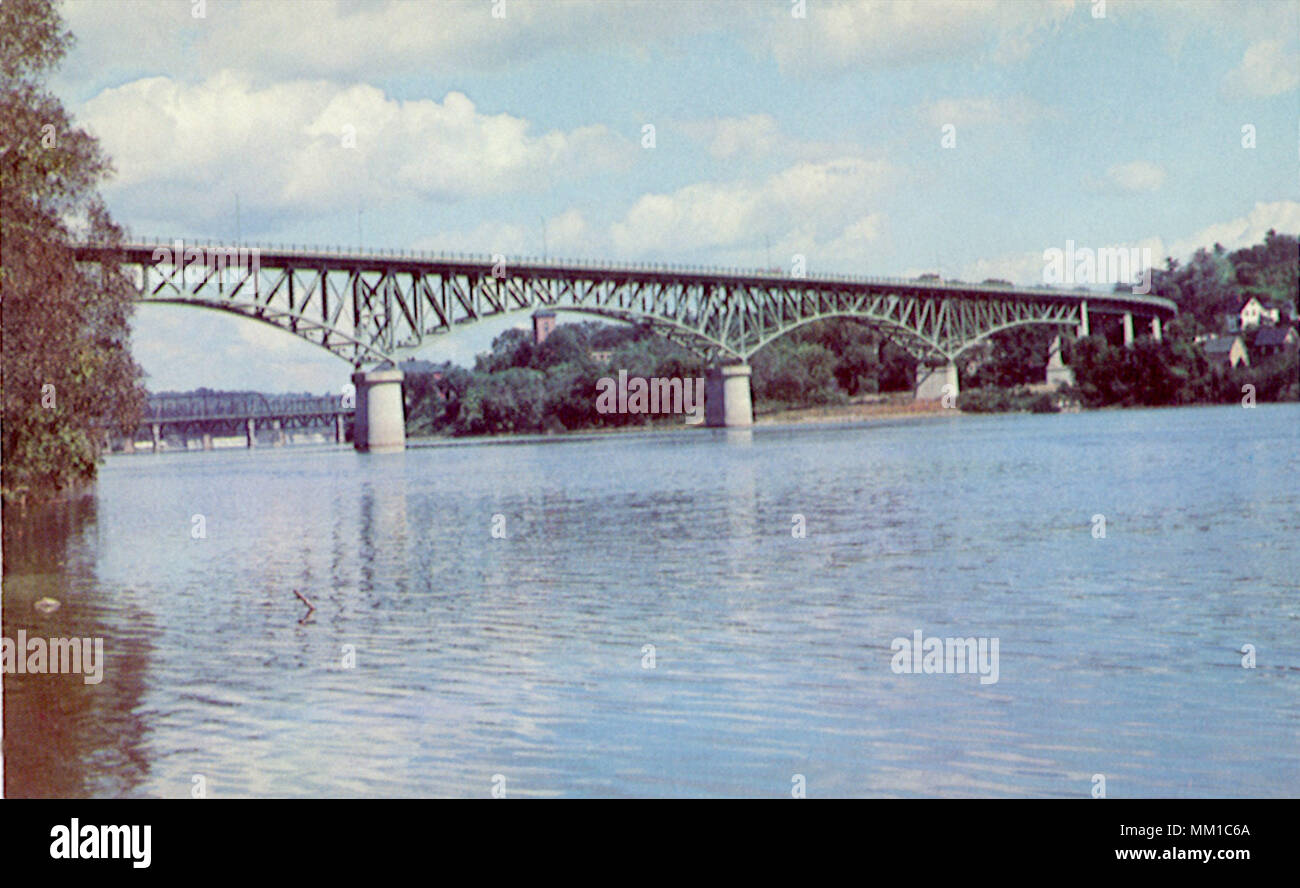 Toll Bridge over Kennebec River. Augusta. 1950 Stock Photo - Alamy