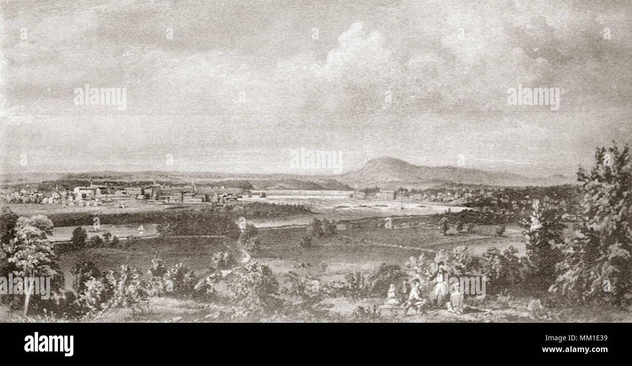 Skyline view of Holyoke. 1856 Stock Photo - Alamy