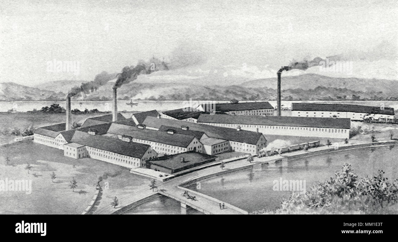 Mills of the Chemical Paper Co. Holyoke. 1891 Stock Photo - Alamy