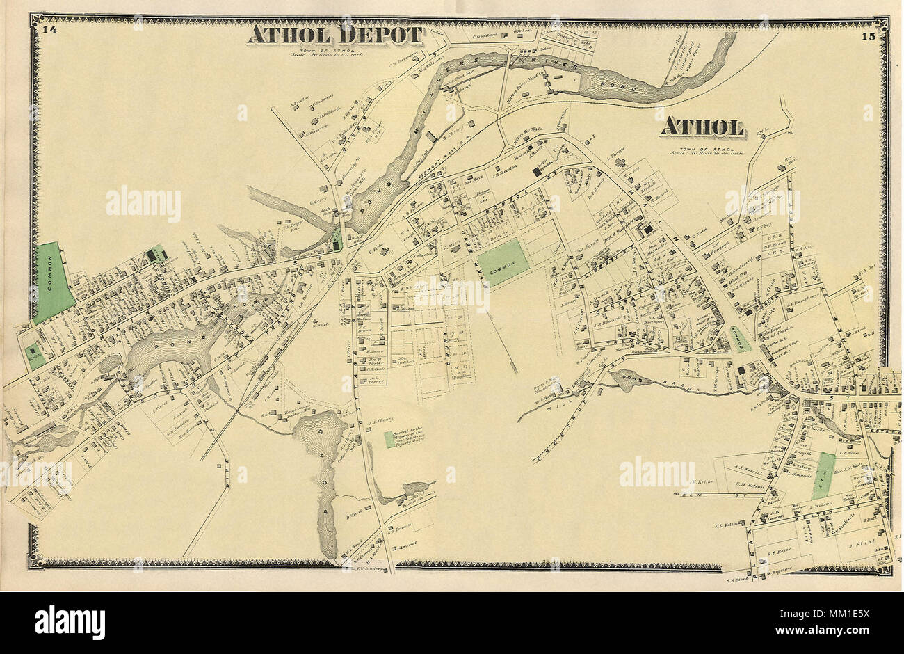 Map of Athol Depot (Athol Junction). 1870 Stock Photo - Alamy