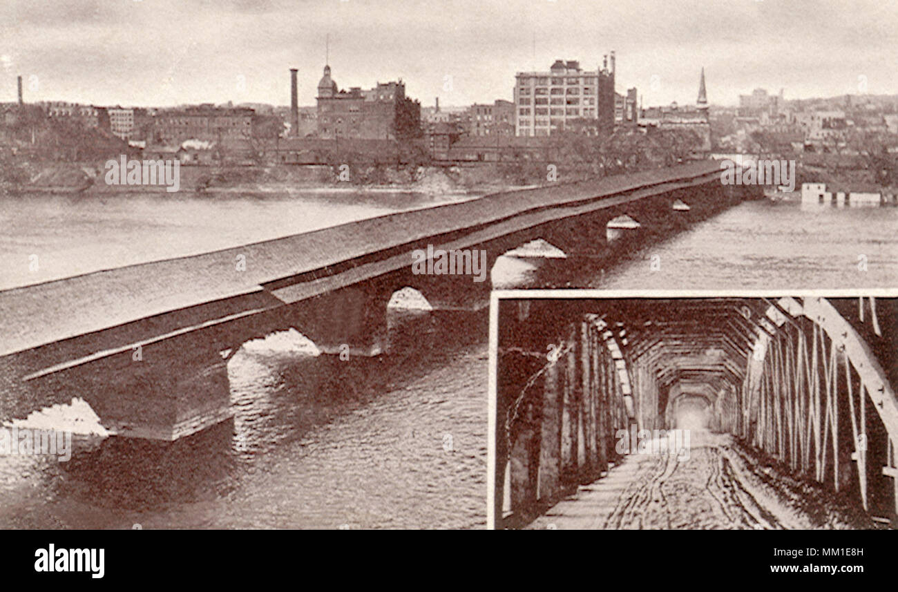 Old Toll Bridge. Built in 1816. Springfield. 1914 Stock Photo - Alamy