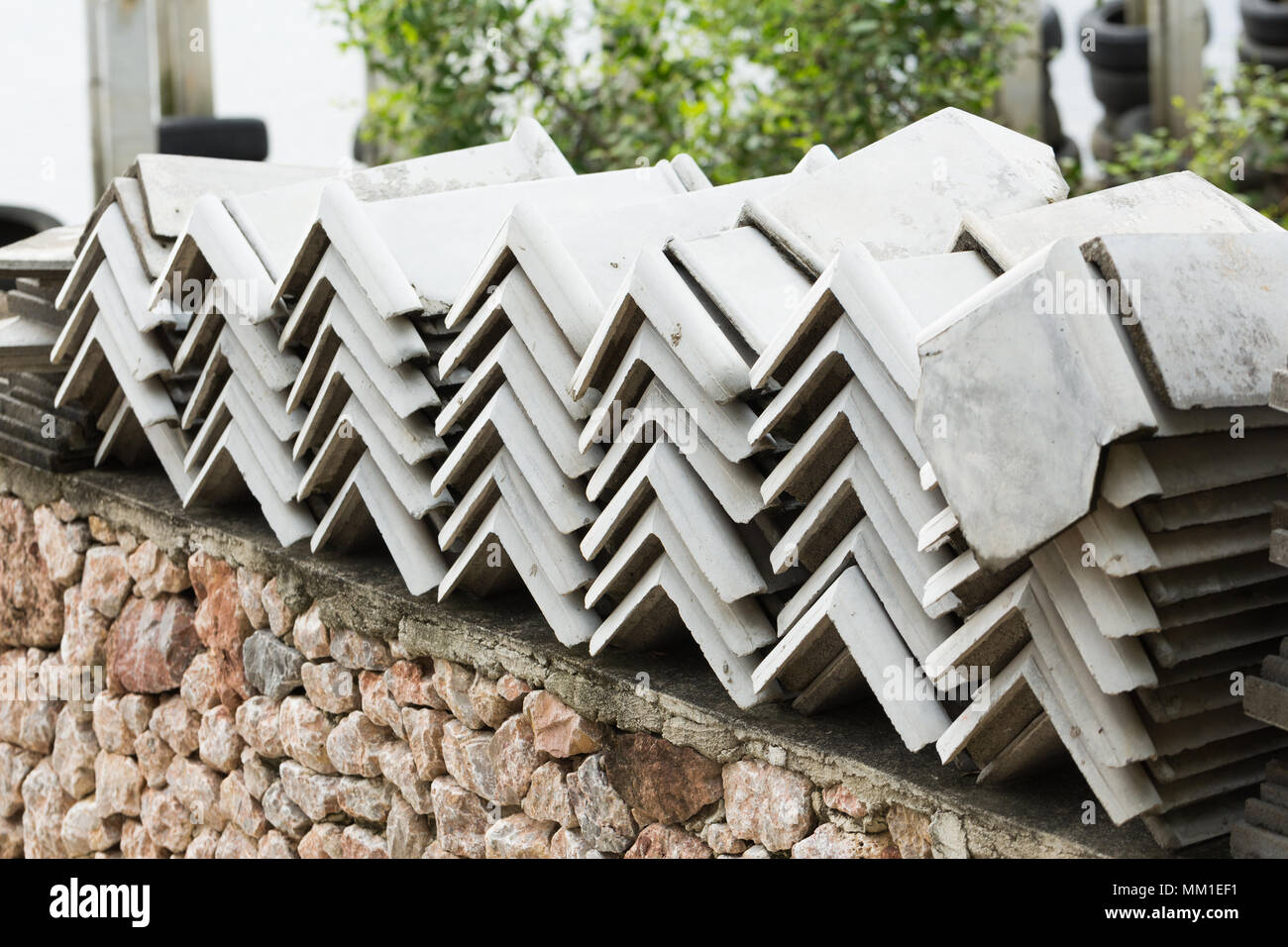 pile of old tile in Thailand Stock Photo - Alamy