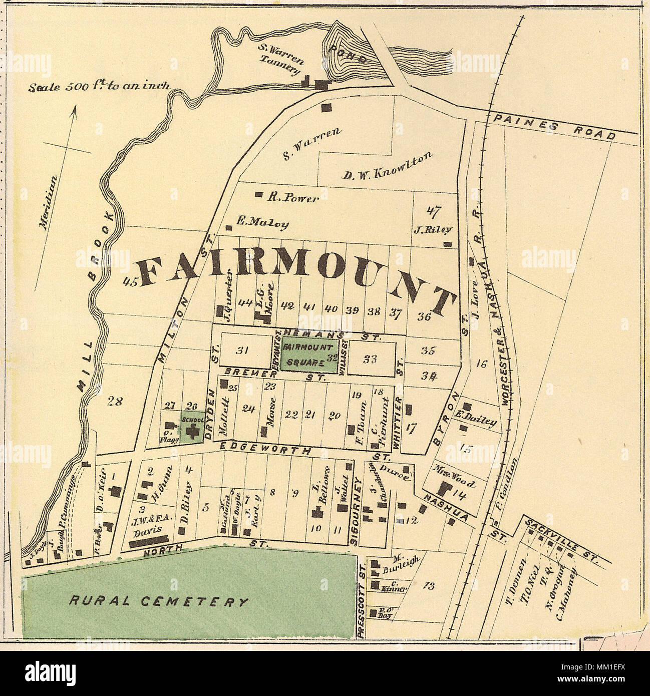 Map of Fairmount. 1870 Stock Photo - Alamy