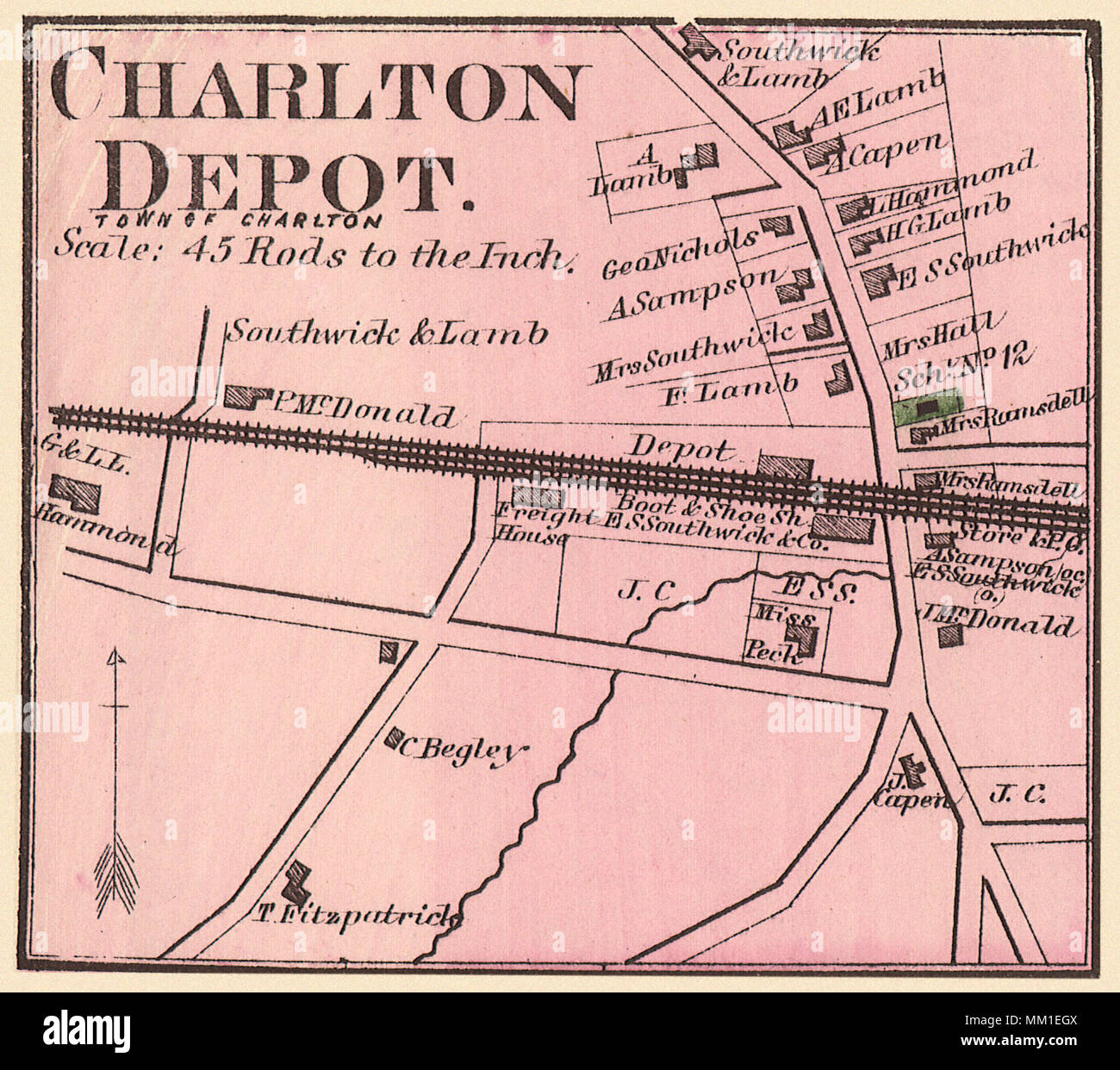 Map of Charlton Depot. Charlton. 1870 Stock Photo - Alamy