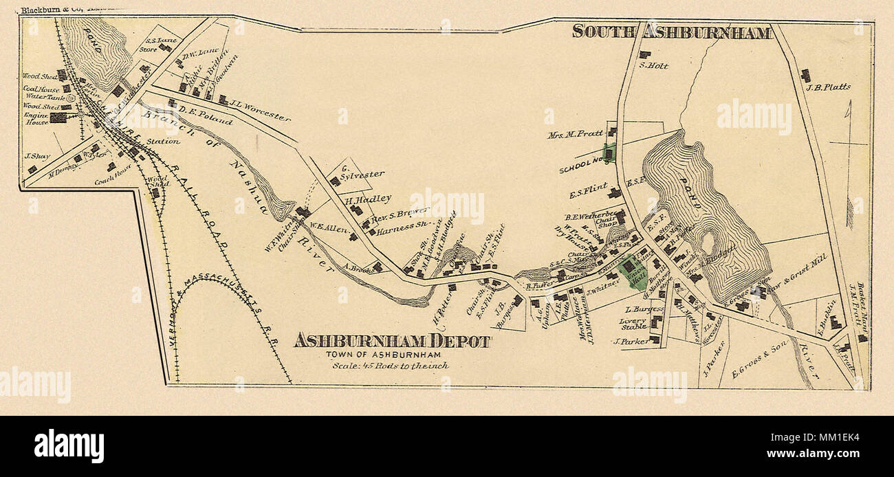 Map of South Ashburnham. 1870 Stock Photo - Alamy