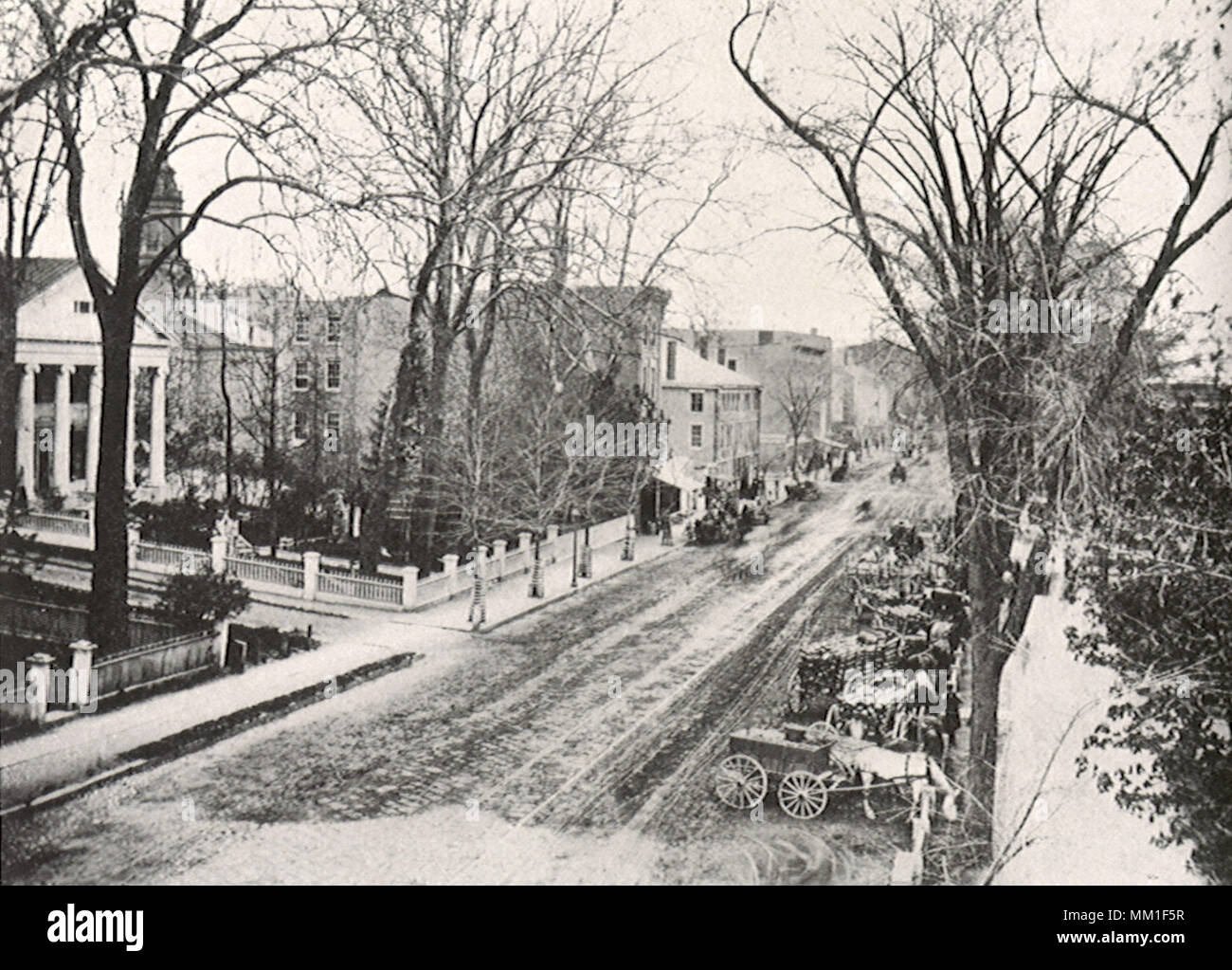 View of Main Street. Worcester. 1860 Stock Photo - Alamy