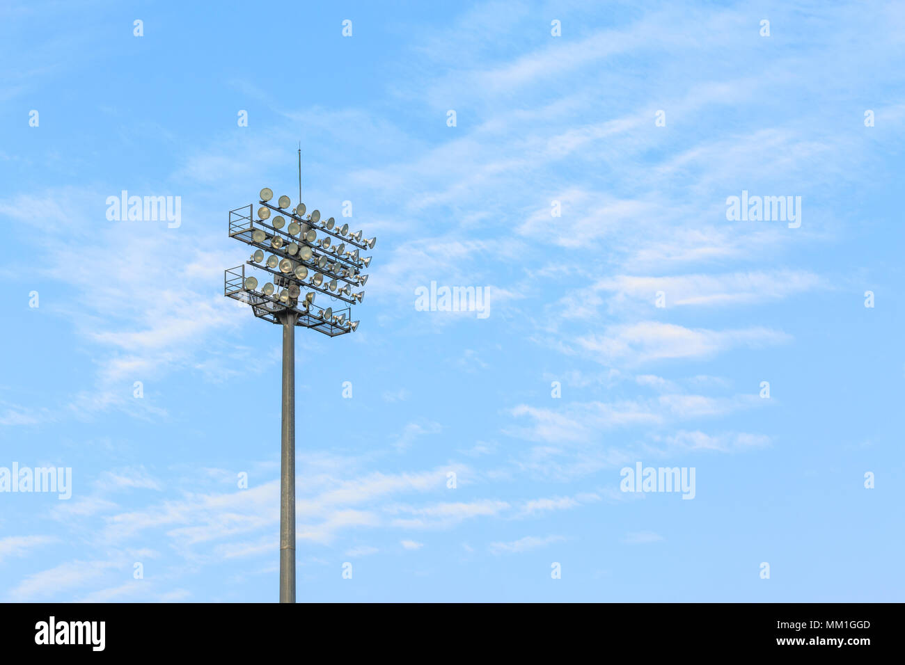 Larger Stadium light tower in day time Stock Photo - Alamy