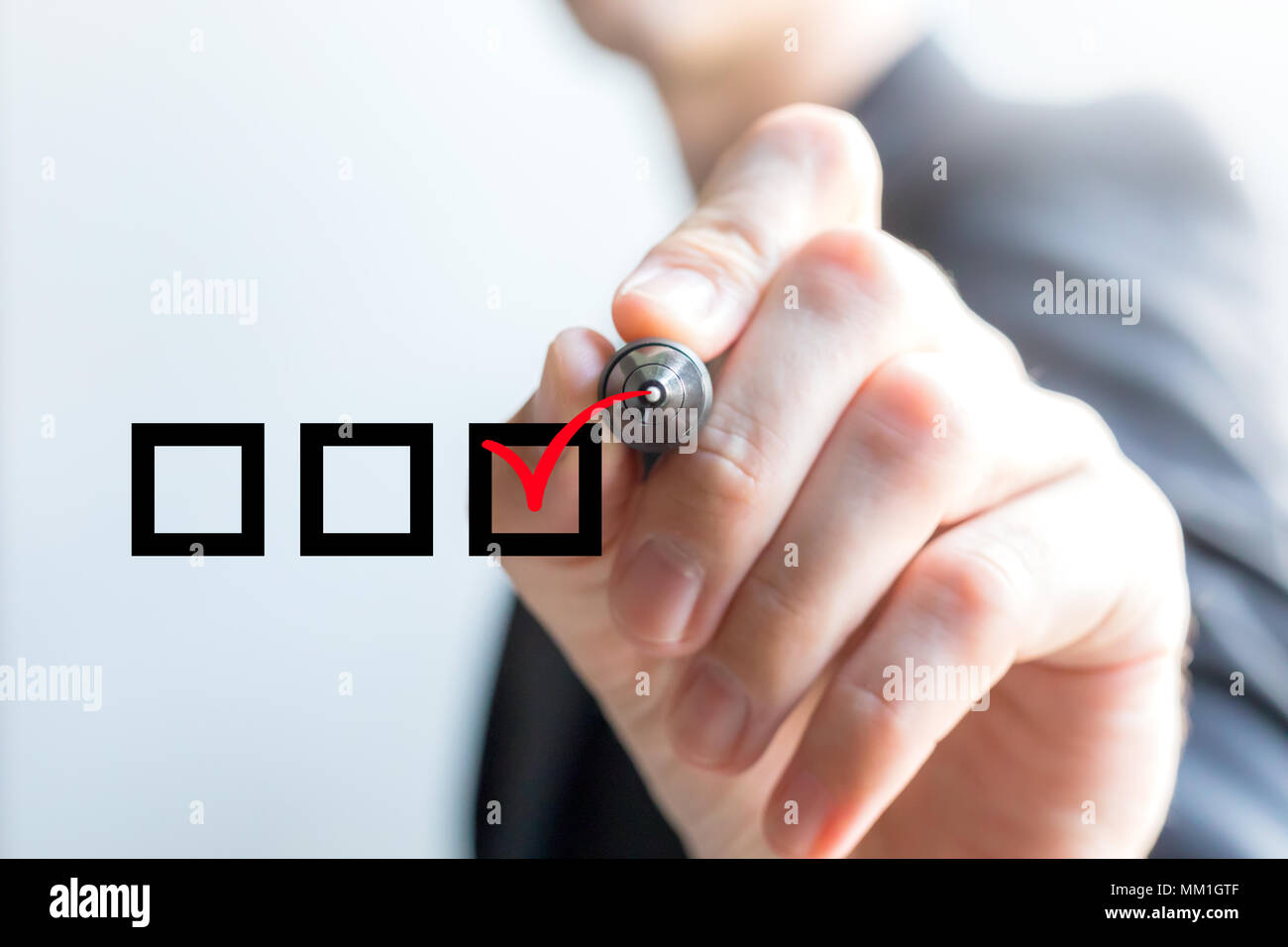 Hand drawing check box hi-res stock photography and images - Alamy