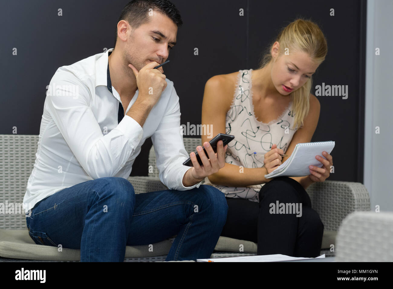 young couple is having financial problems Stock Photo - Alamy