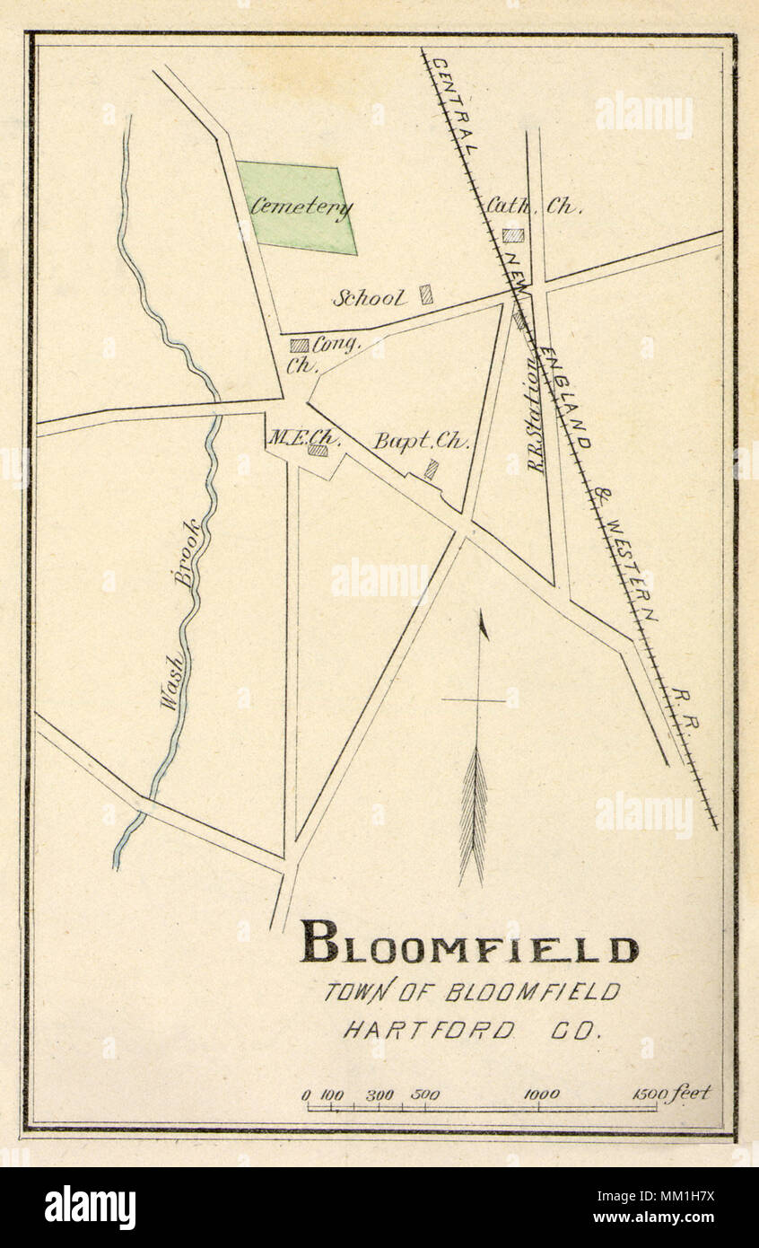 Map of Bloomfield. Bloomfield. 1893 Stock Photo - Alamy
