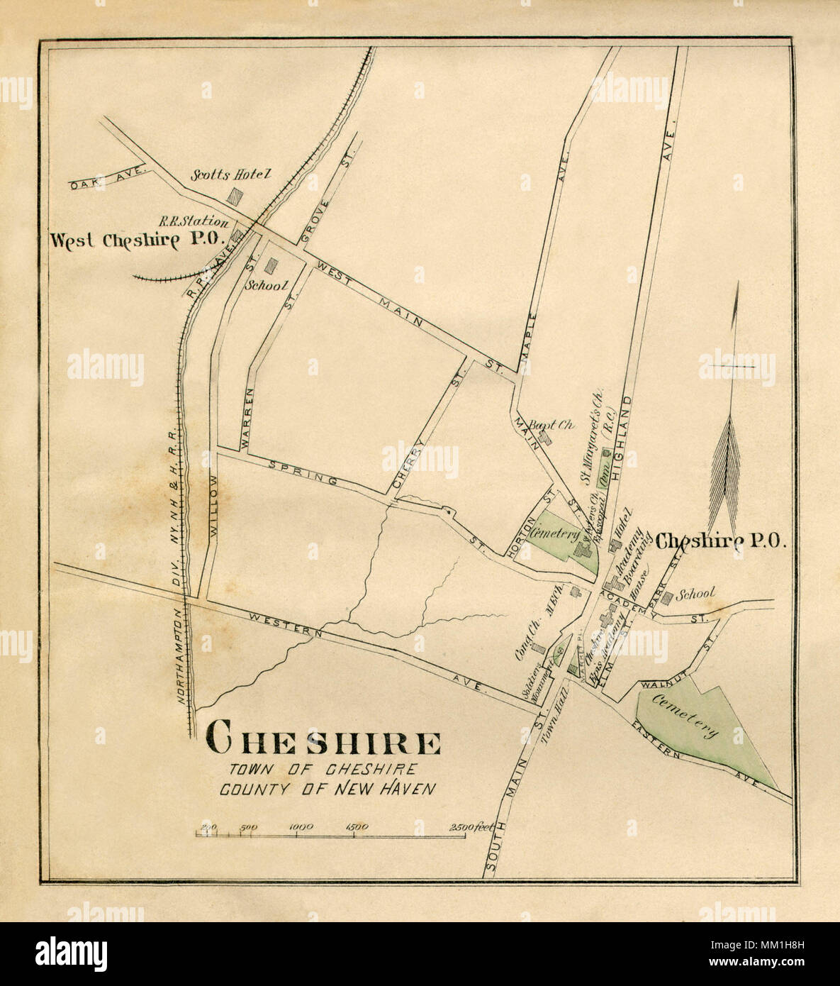 Cheshire connecticut map hi-res stock photography and images - Alamy