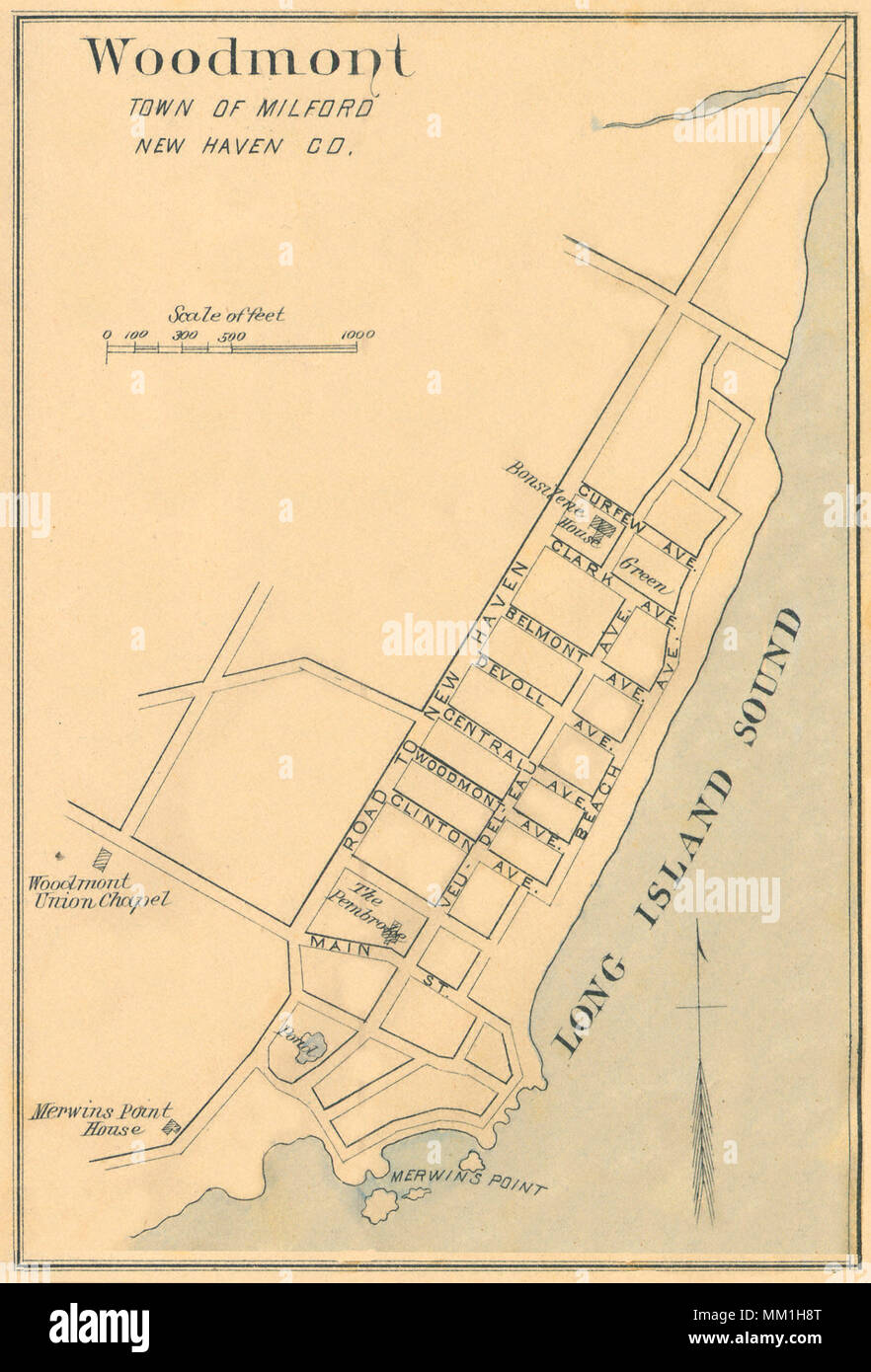 Map of Woodmont. Woodmont. 1893 Stock Photo - Alamy