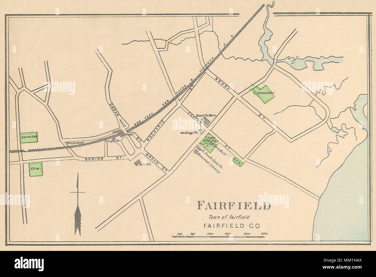 Map of Fairfield. Fairfield. 1893 Stock Photo - Alamy
