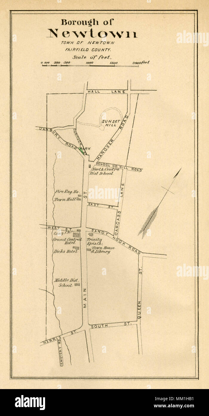 Map of Borough of Newton. Newton. 1893 Stock Photo - Alamy