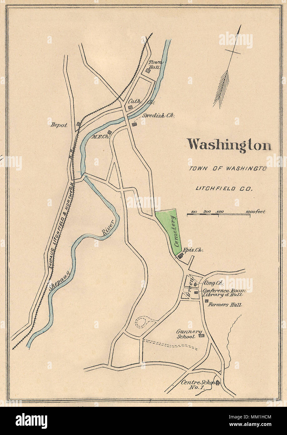Map of Washington. Washington. 1893 Stock Photo - Alamy