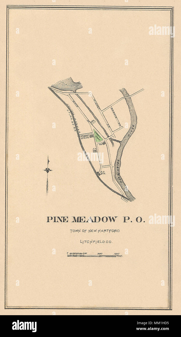 Map of Pine Meadow. Pine Meadow. 1893 Stock Photo - Alamy