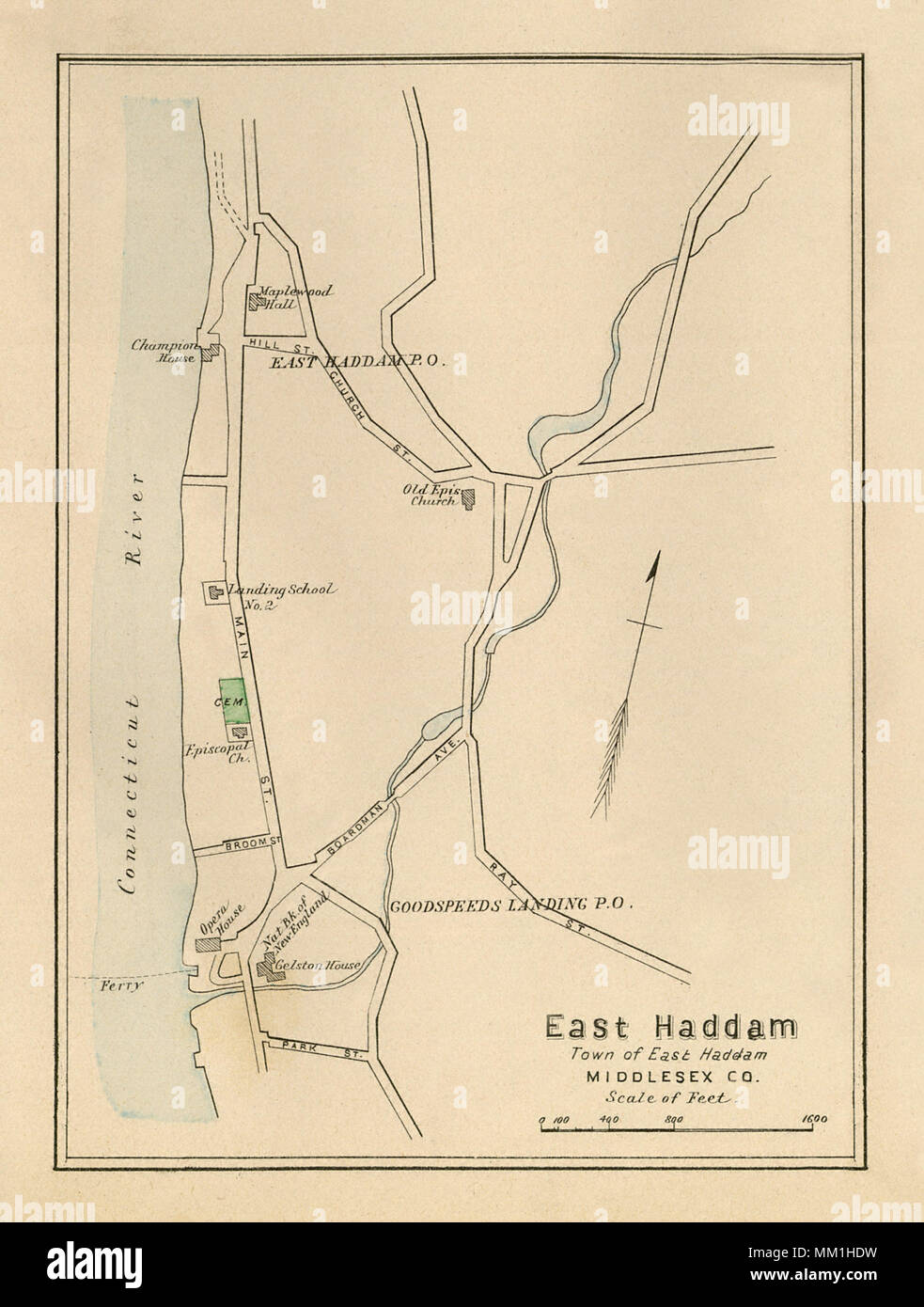 Map of East Haddam. East Haddam. 1893 Stock Photo - Alamy Map of East Haddam. East Haddam. 1893 Stock Photo - Alamy