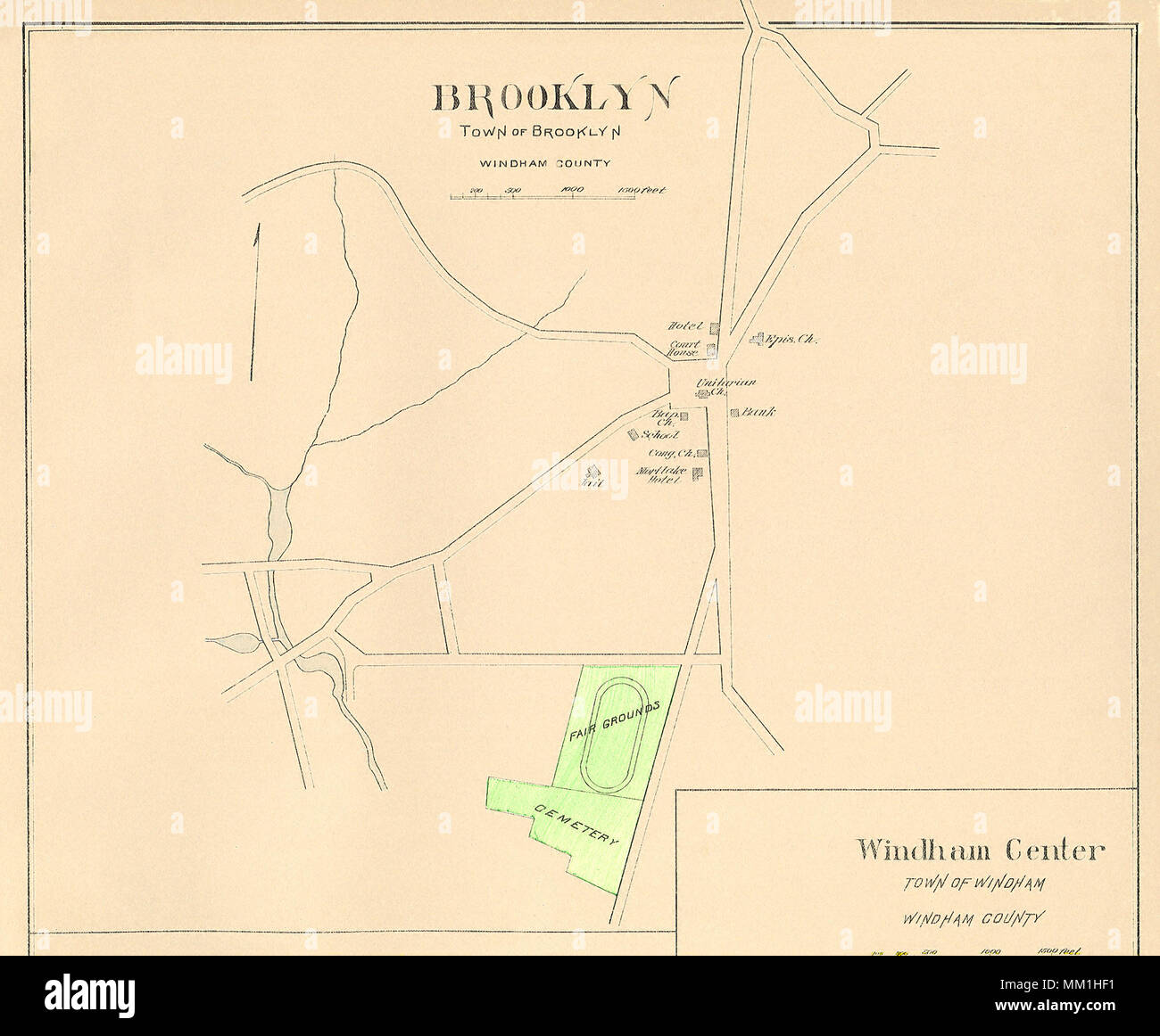 Map of Brooklyn. Brooklyn. 1893 Stock Photo - Alamy