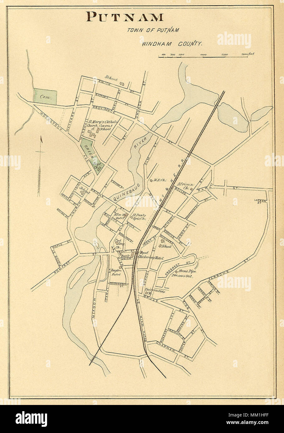 Map of Putnam. Putnam. 1893 Stock Photo - Alamy