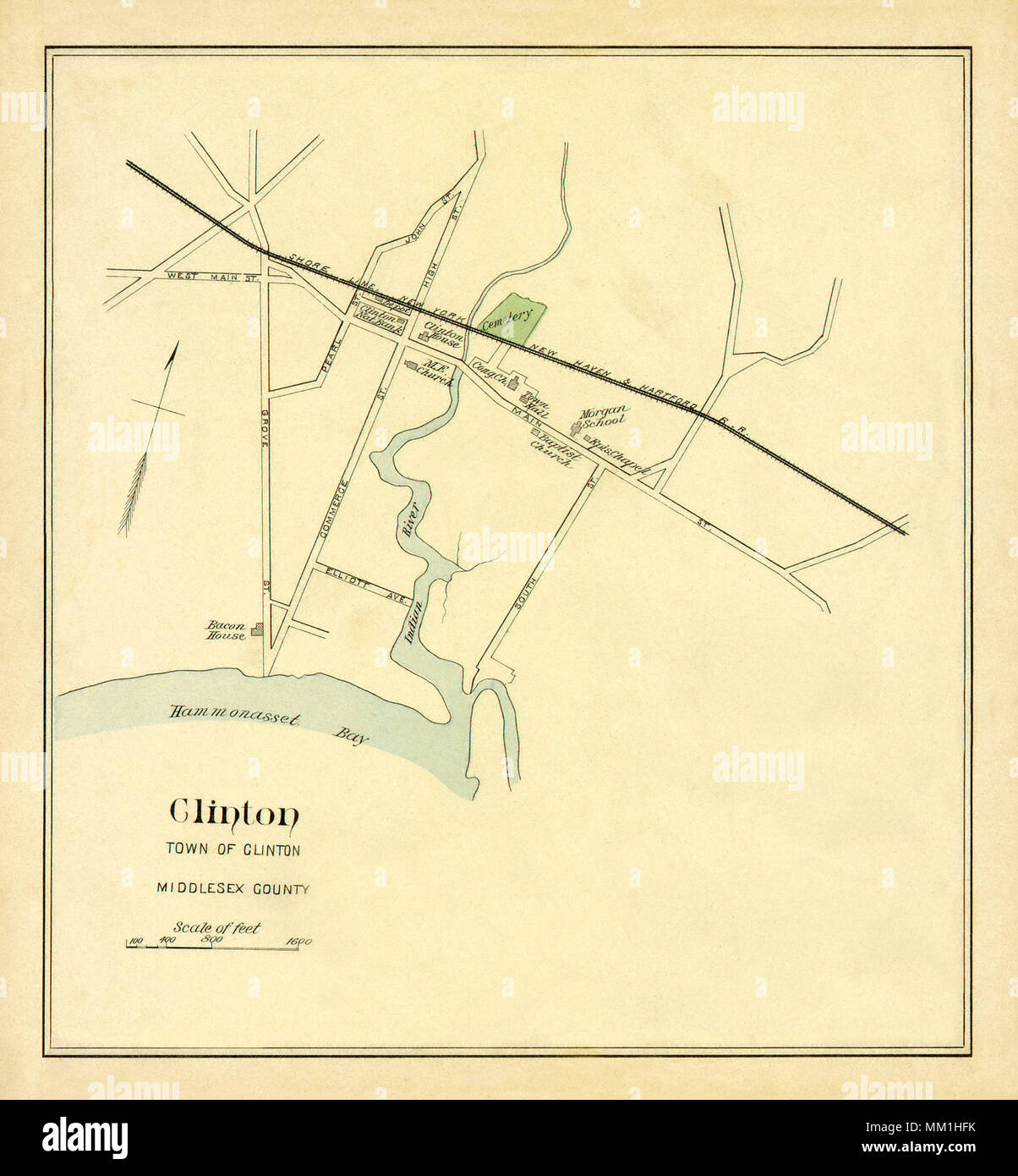 Map of Clinton. Clinton. 1893 Stock Photo - Alamy