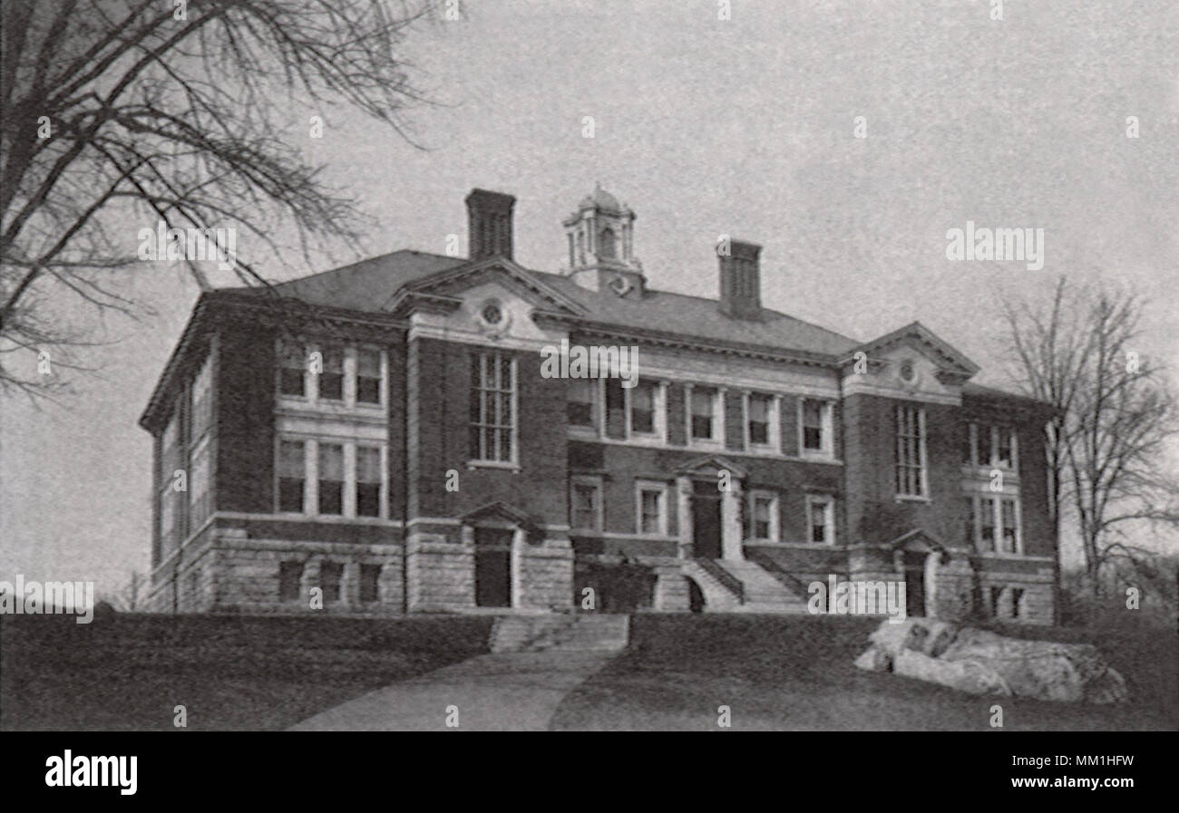 Stamford High School on Forest Street.Stamford. 1896 Stock Photo - Alamy