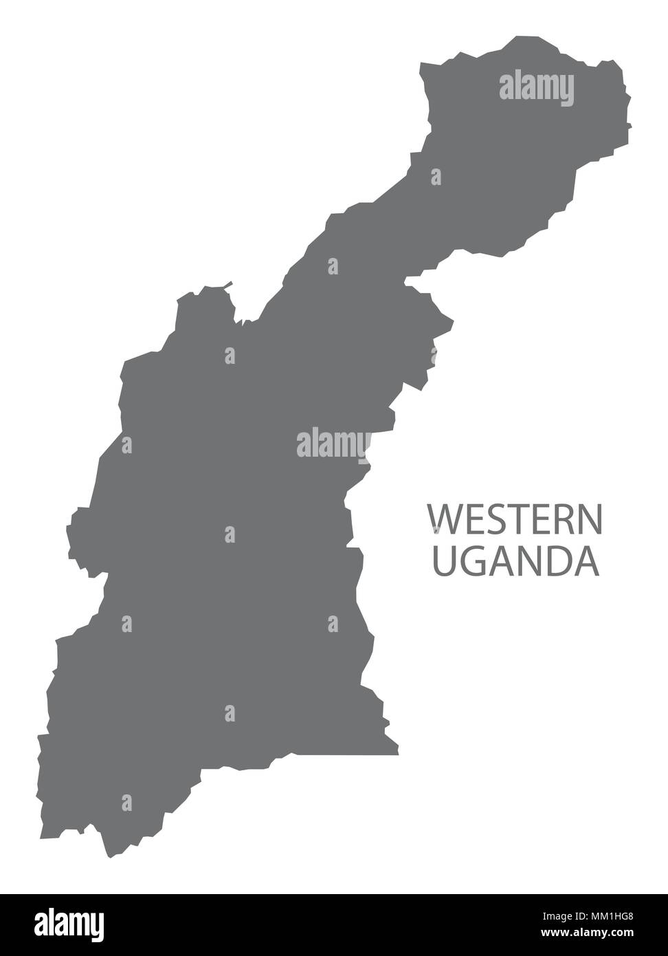 Western Uganda map grey illustration shape Stock Vector Image & Art - Alamy