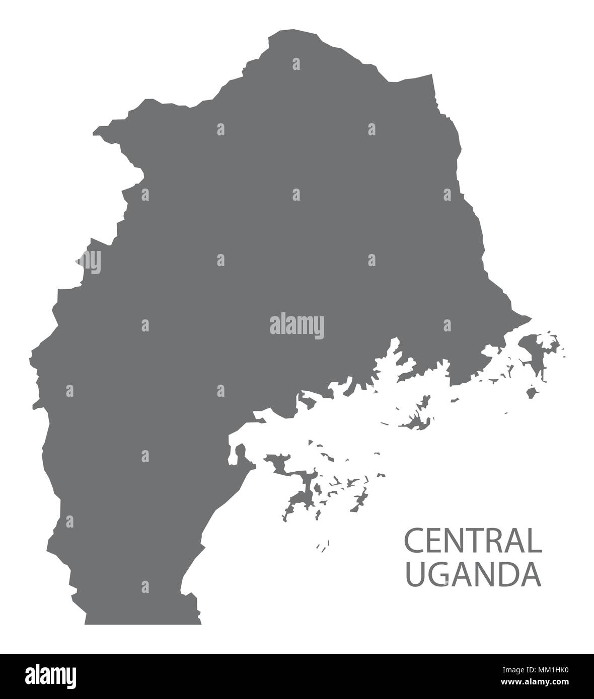 Central Uganda map grey illustration shape Stock Vector Image & Art - Alamy
